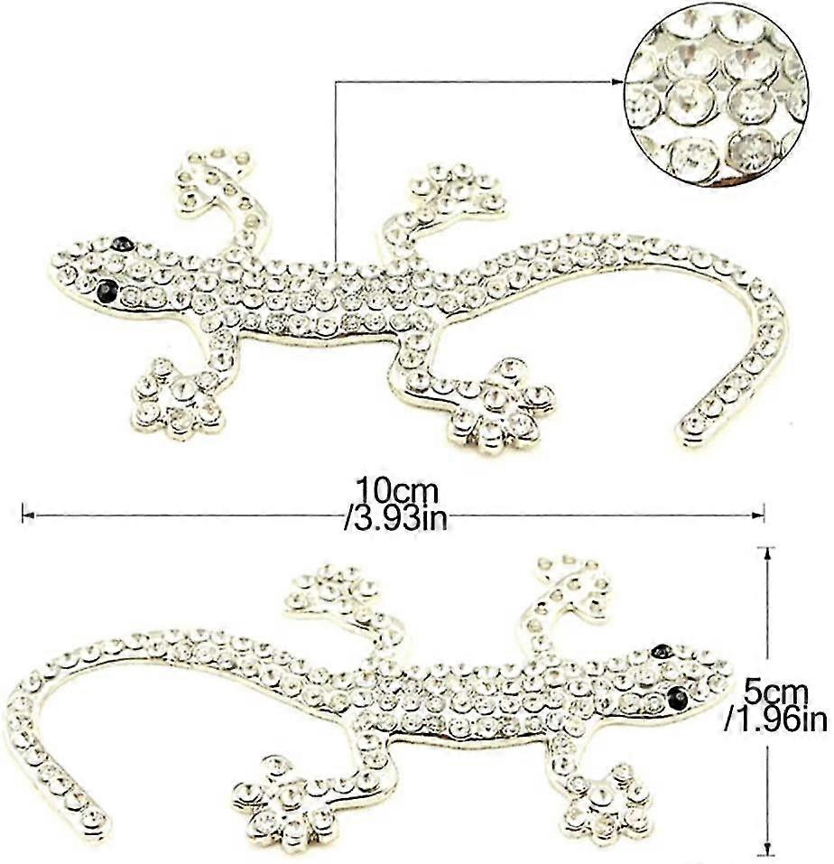 Car Sticker 2 Pieces Metal 3d Stereo Gecko Sticker Self-Adhesive Car ...
