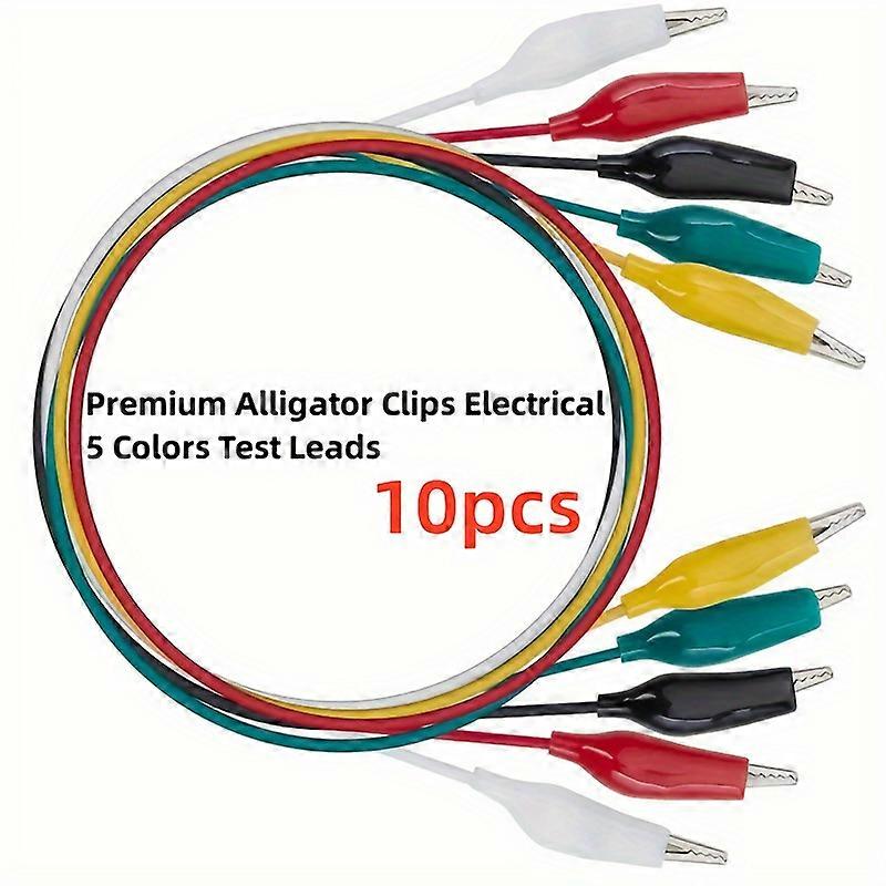 10pcs Alligator Clips Electrical 5 Colors Test Leads Crocodile Jumper ...