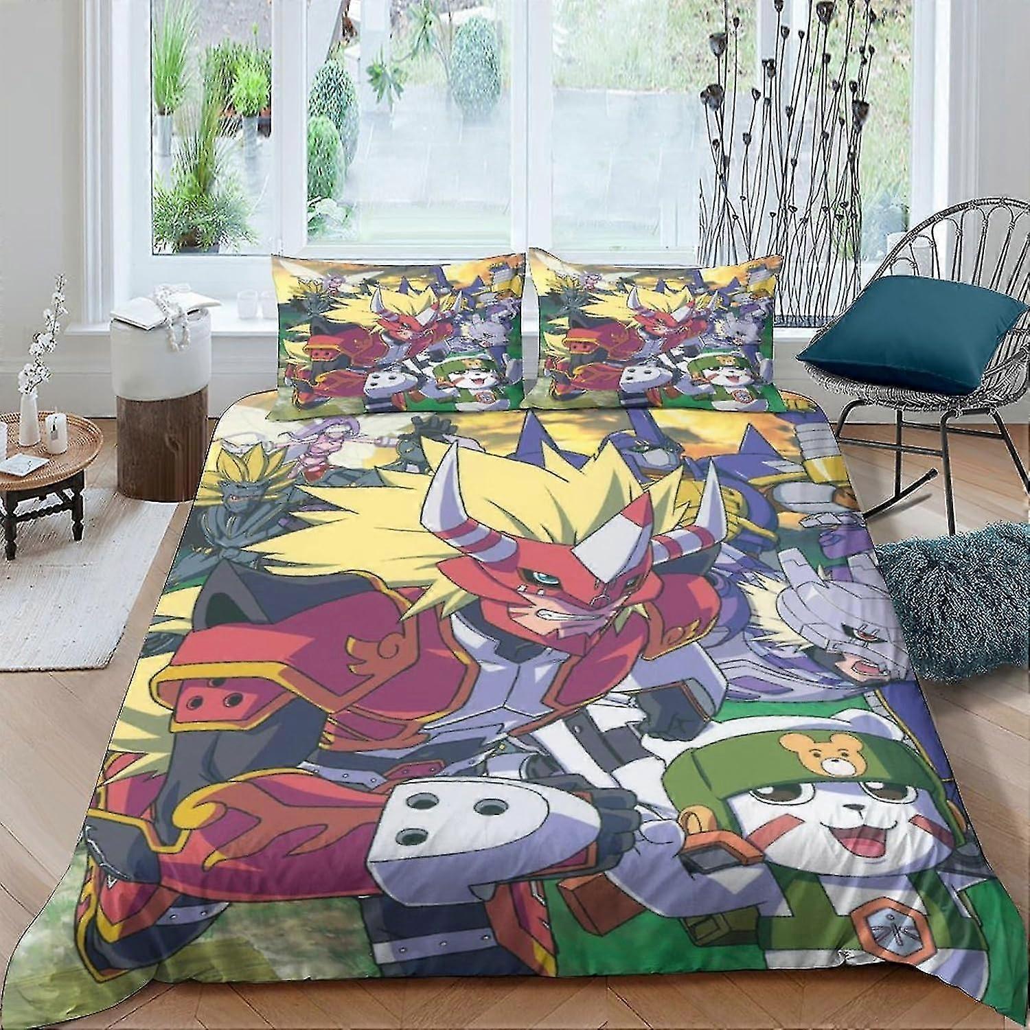 o2918 Bed Sheets Digimon Bedding Set Anime Game Duvet Cover Set for 3D ...