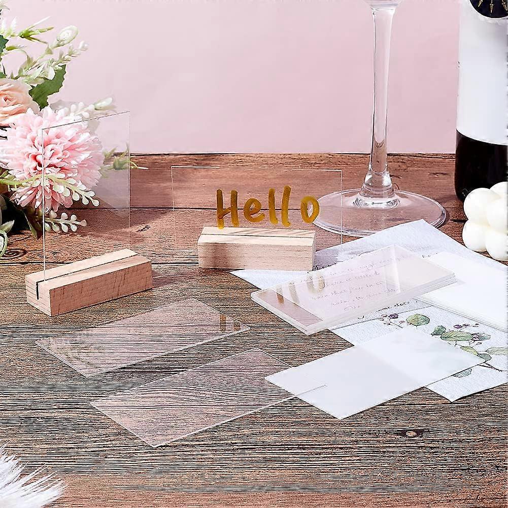 20 Pcs Clear Acrylic Place Cards Rectangle Acrylic Name Card Plate ...