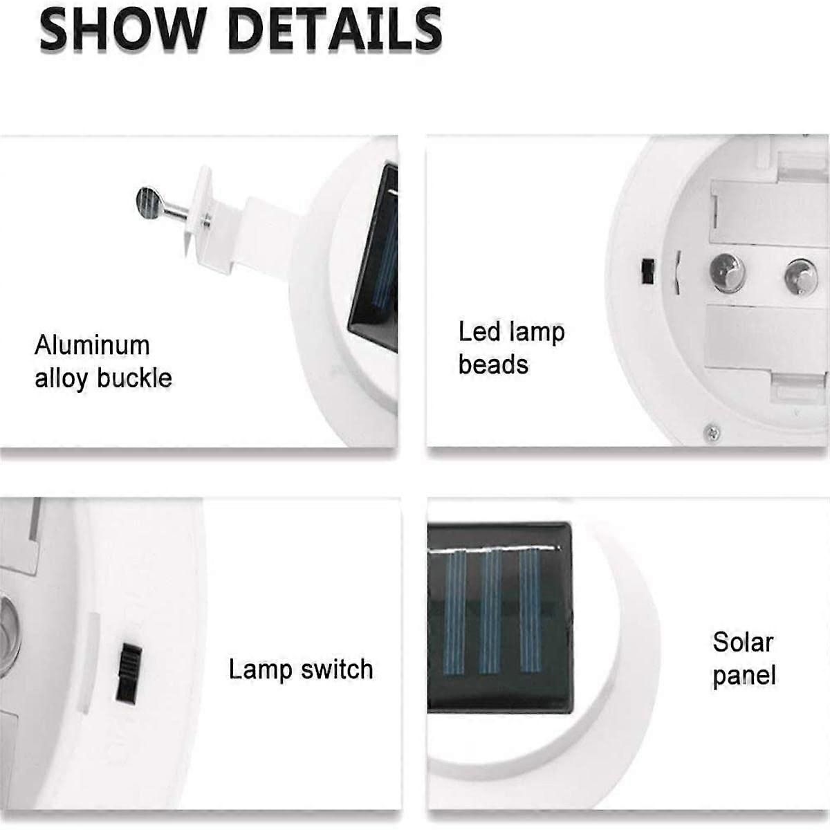 6 Pack Solar Gutter Lights Outdoor IP44 Waterproof Gutter Lights for ...
