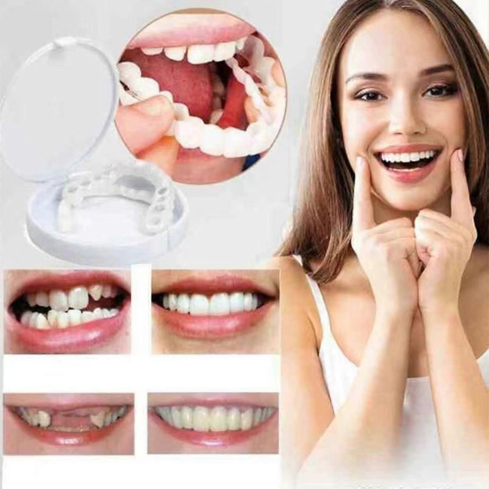 Dentures Teeth, Temporary Fake Teeth Snap On Smile Tooth For Women Men ...