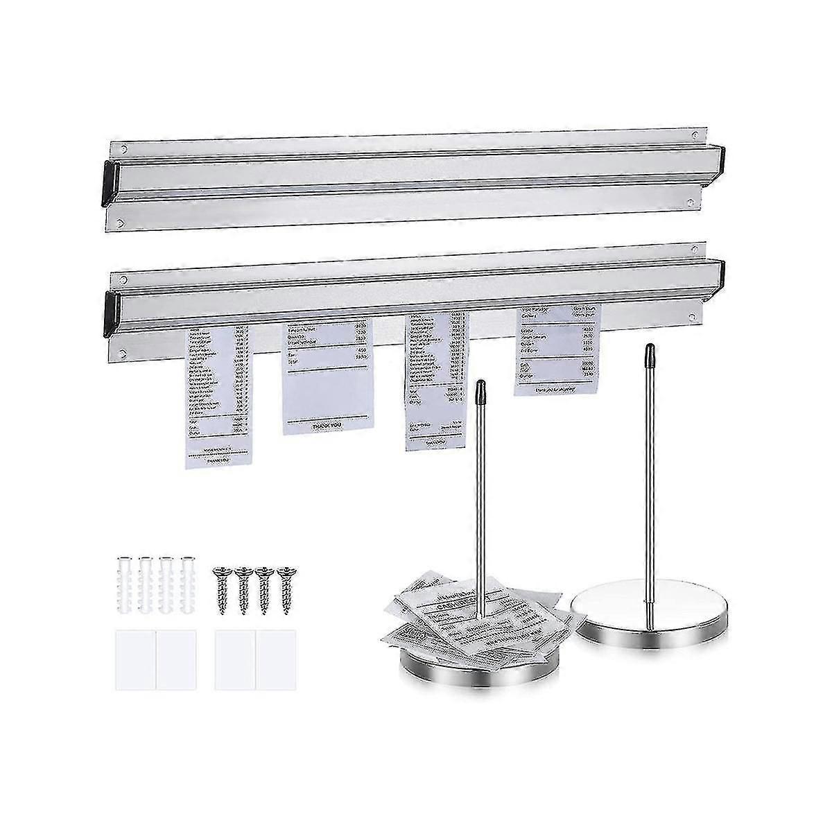 4pcs Ticket Holder Set Slide Check Rack And Steel Receipt Holder Ticket ...