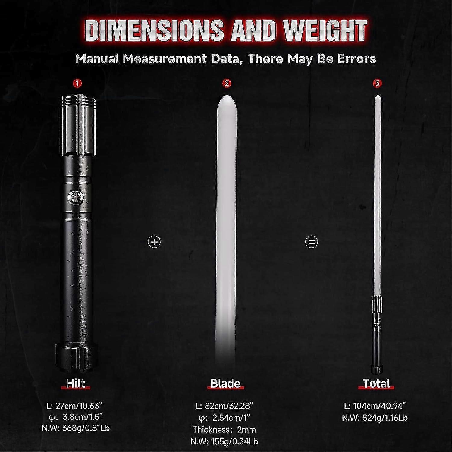 Light Saber Heavy Dueling Light Sabers with 10 Sound Fonts,12 RGB ...