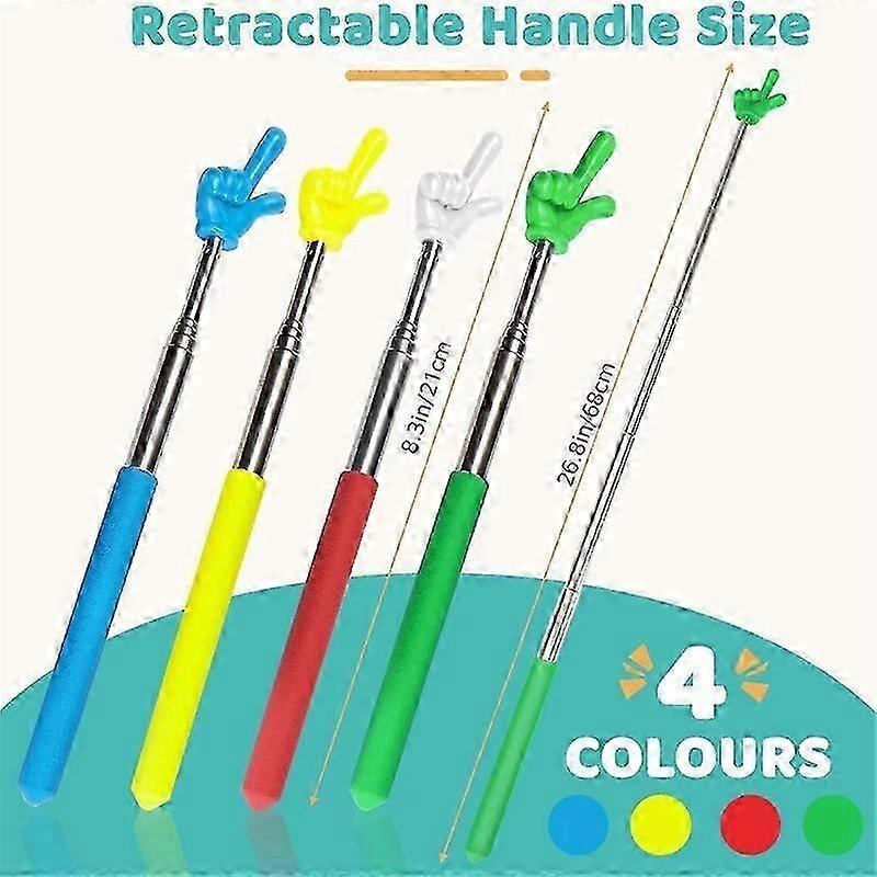 4 Pcs Teacher Pointer Stick Telescoping Hand Pointer Retractable ...