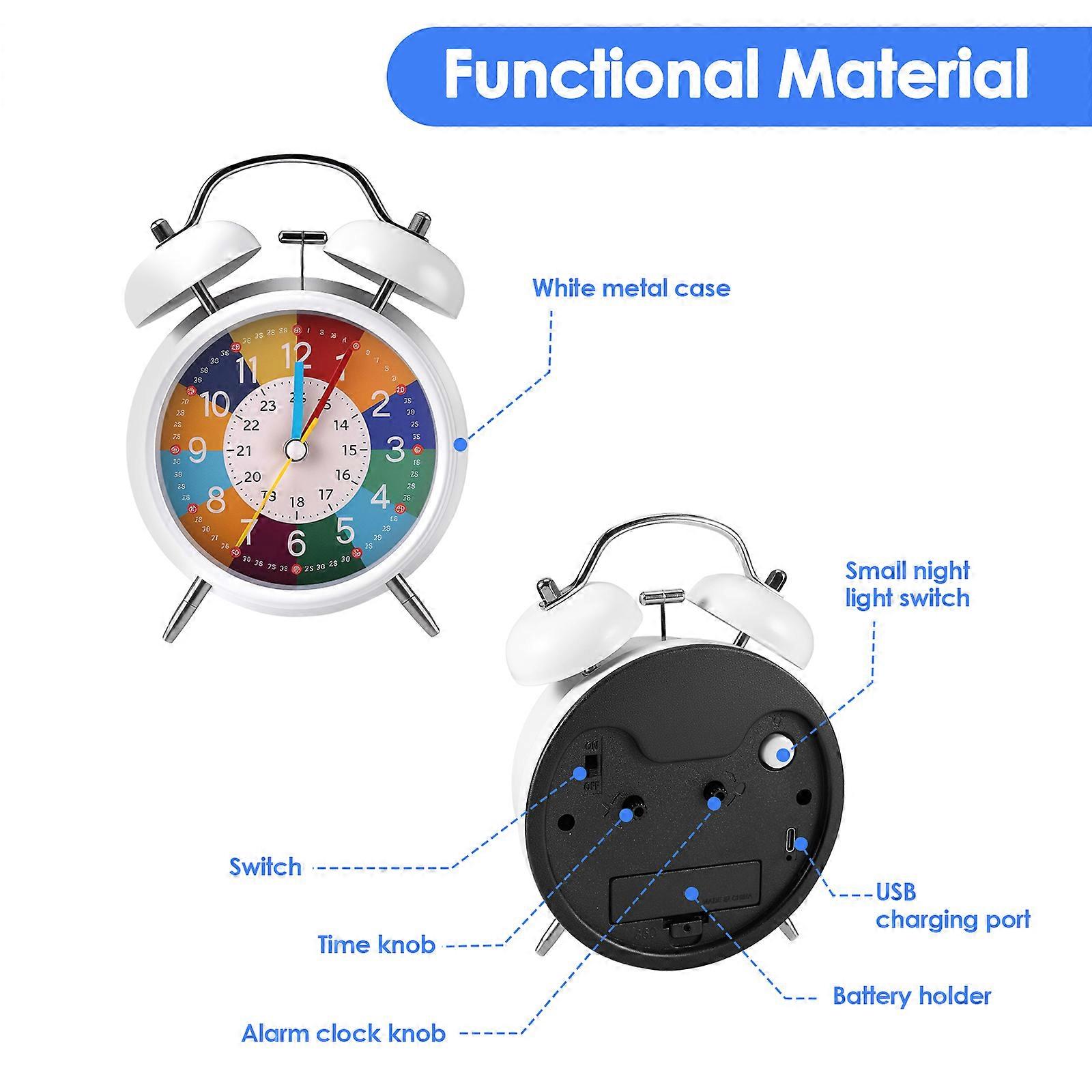 Early Education Alarm Clock for Students and Kids (Rechargeable 4 Inch ...