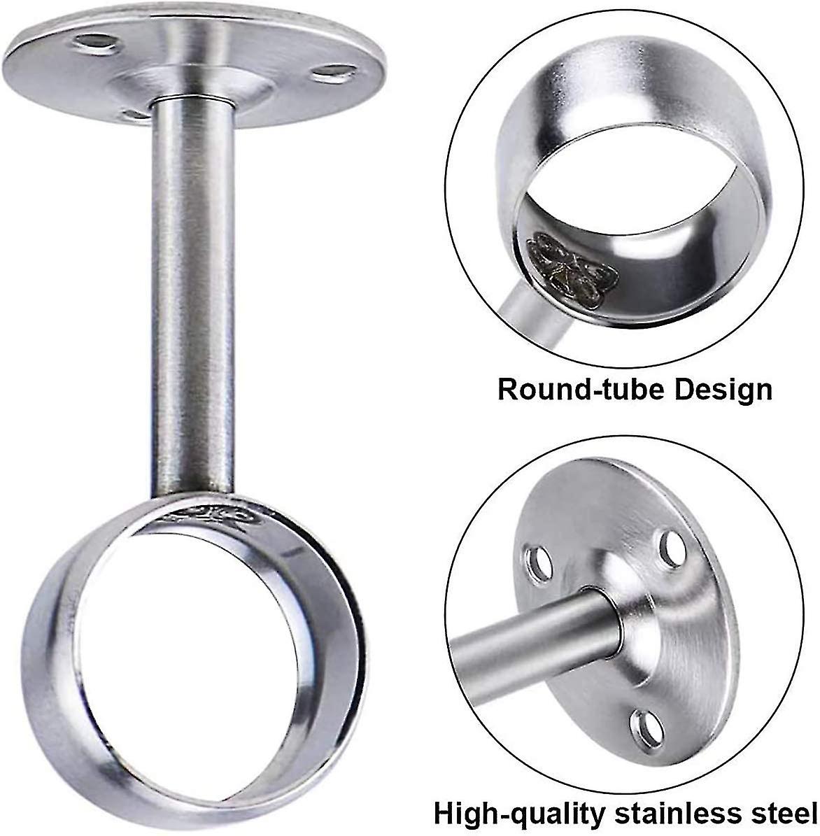 4 Pieces Curtain Rod Holder Ceiling Fixing Bracket, Stainless Steel ...