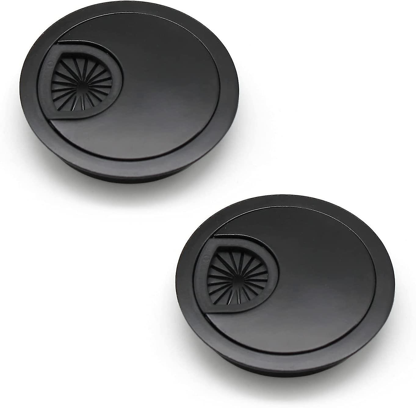 2 Pcs Black Desk Grommet 60 Mm, Cable Desk Hole Covers, Cord Hole Cover ...