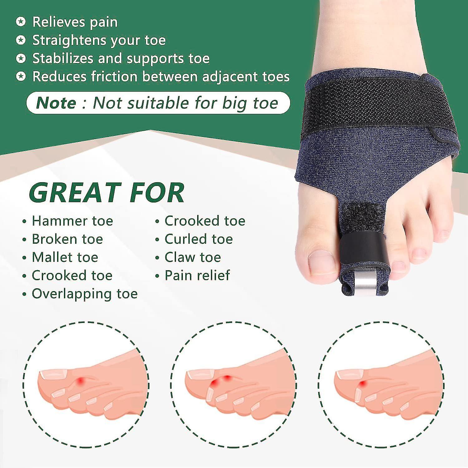 Toe Straightener, Hammer Toe Corrector For Women Men, Toe Splint ...