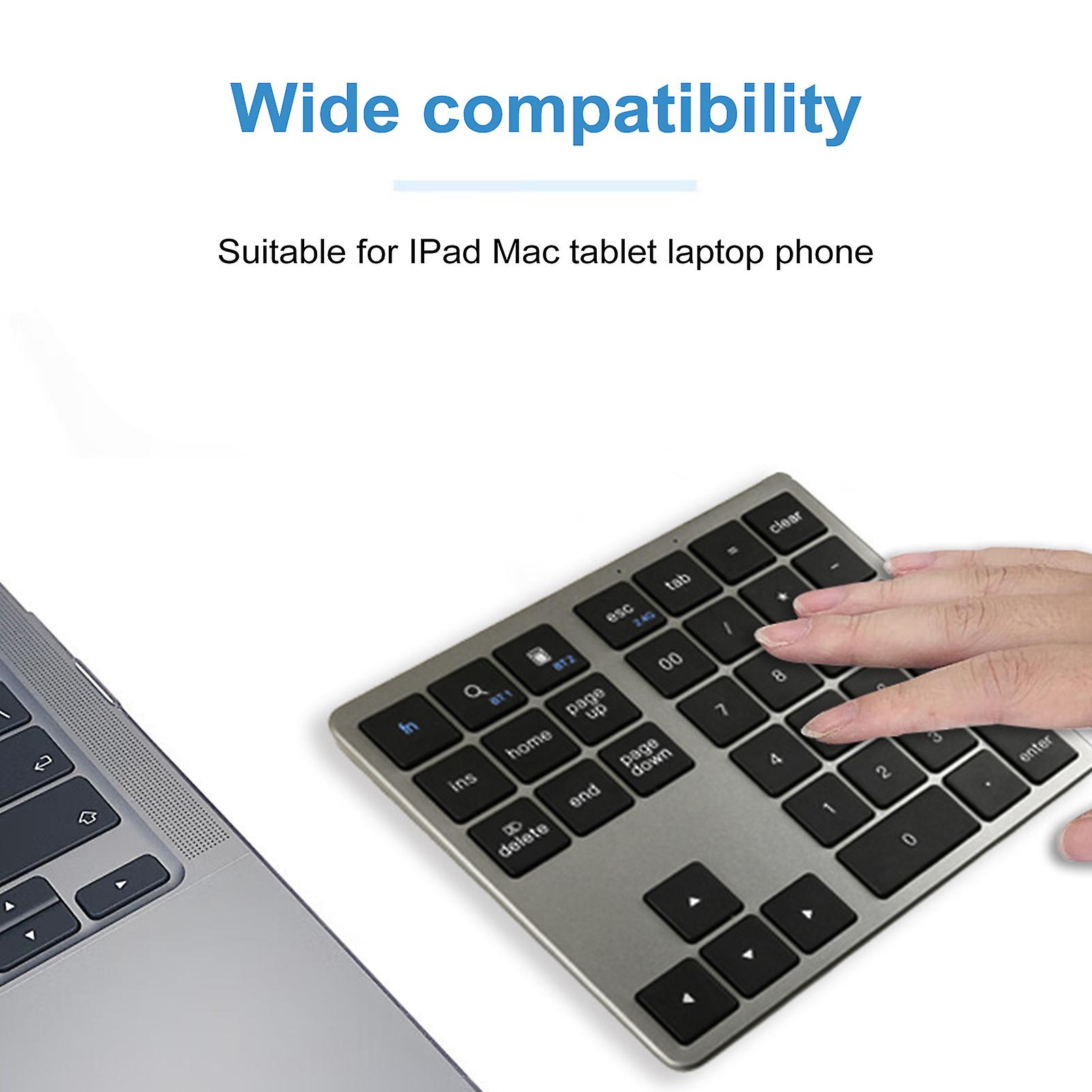 Wireless Bluetooth-compatible Number Pad 35 Keys Silent Number Keypad ...