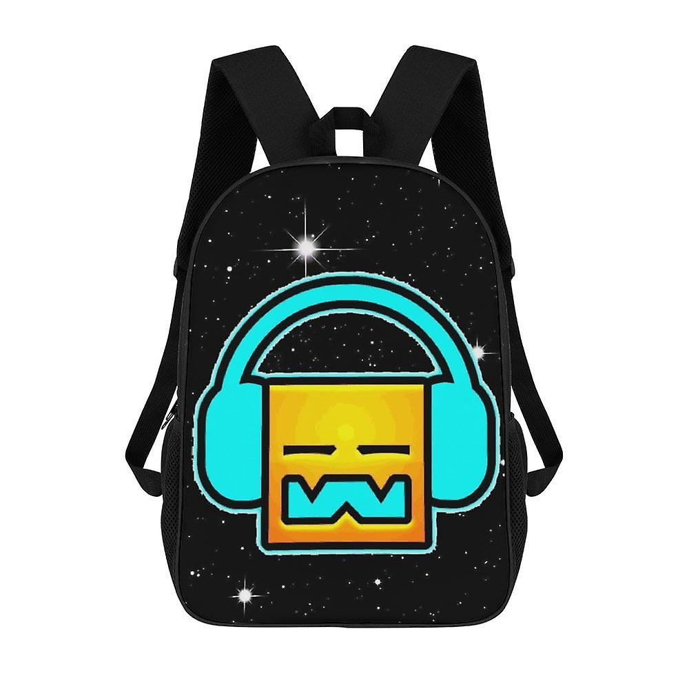 Geometry Dash Backpack 17 Inch Shoulder Bag Sturdy Laptop Backpack ...