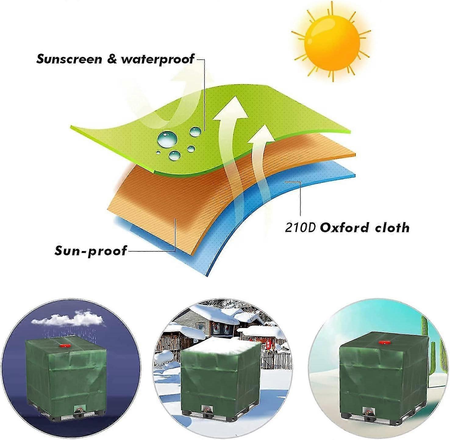 Tarpaulin for 1000L IBC Tank, Water Tank Cover Tank Protective Cover ...