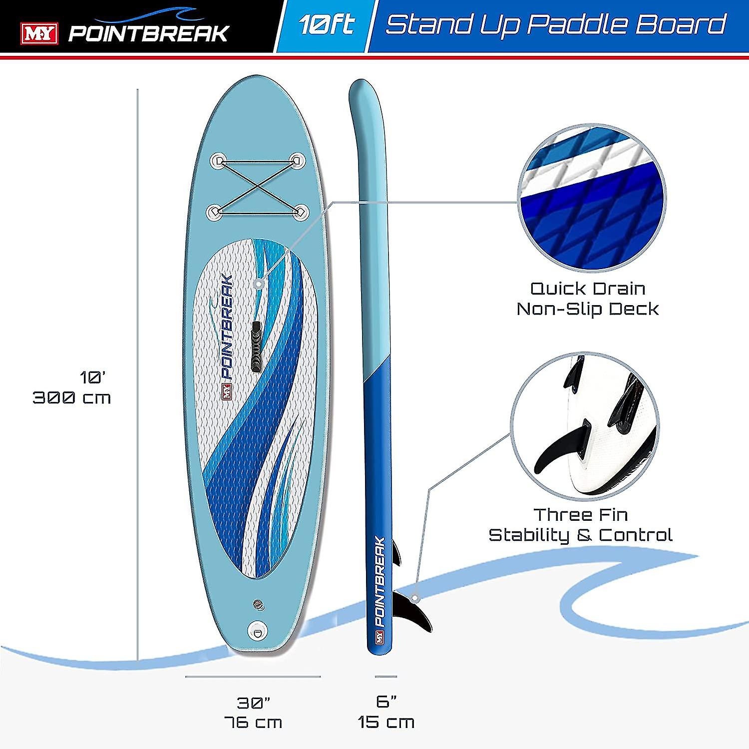 M.Y Pointbreak paddle boards 10ft oppustelige stand up paddle board paddleboard | Fruugo DK