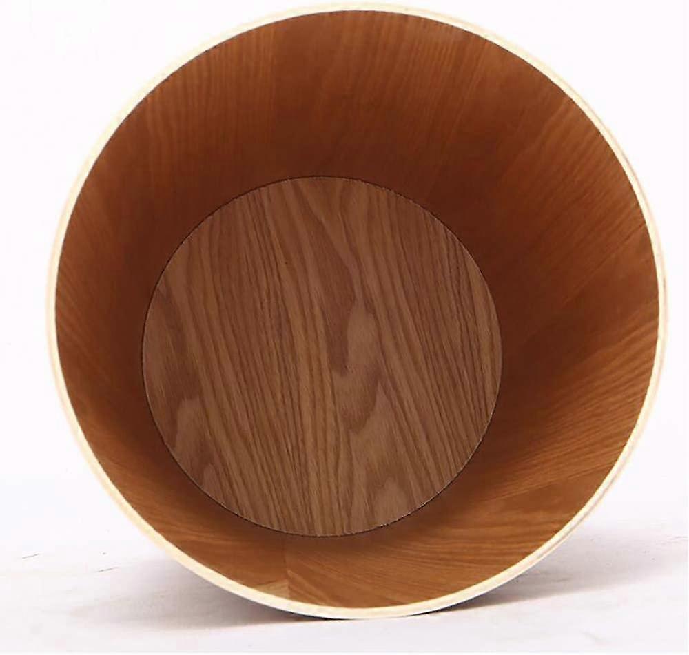 Wooden Trash Can with Swing Lid, Round Kitchen Trash Can, Japanese ...