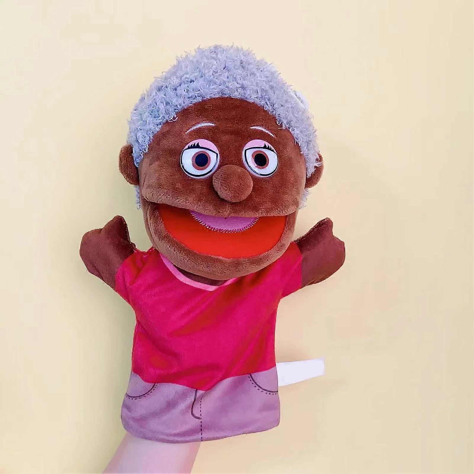 Hand Puppet Doll Black African Grandparents Parents Son Daughter Family ...