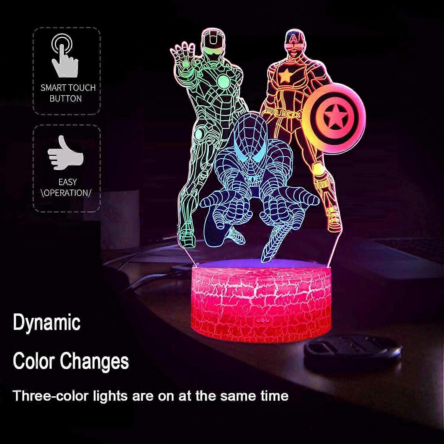 SBSG Boys Toys Night Light for Kids, 3D Illusion Lamp Touch Control ...