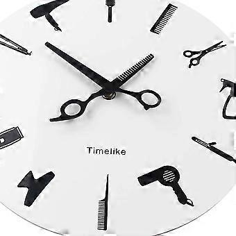 Stylist Tools Wall Clock - Modern 3D Quartz Non-Ticking Beauty Hair ...