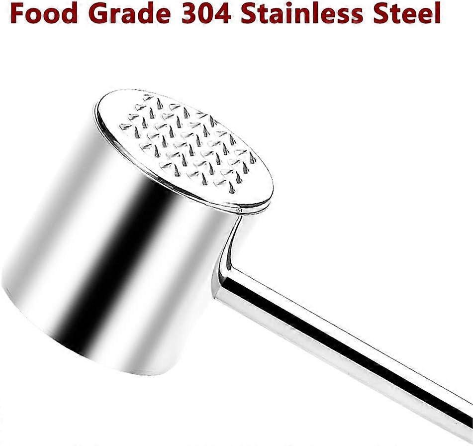 Professional Meat Tenderizer Hammer Stainless Steel, Heavy Duty Double ...