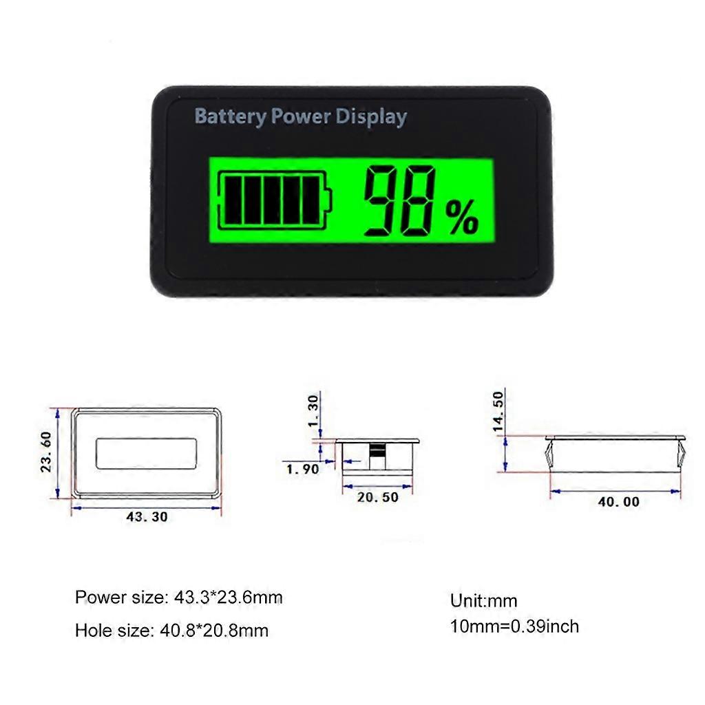 Acid-Lithium Battery Power Percentage Capacity Voltage Indicator ...