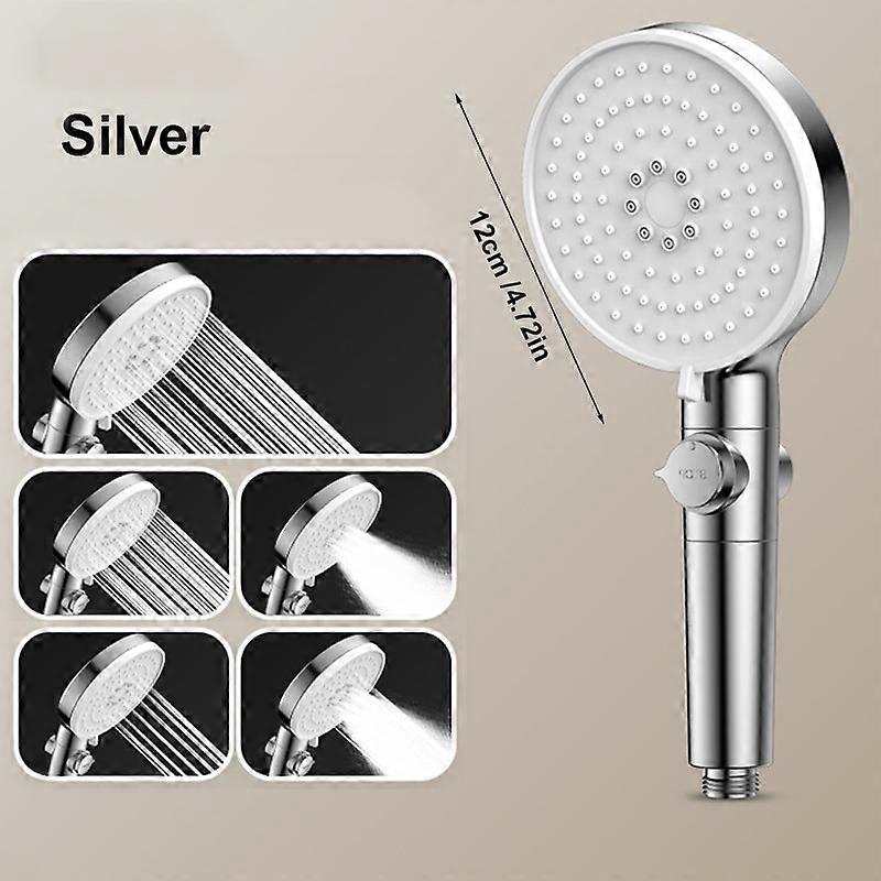 5 Modes High Pressure Black Shower Head with Button One Key Stop Water ...