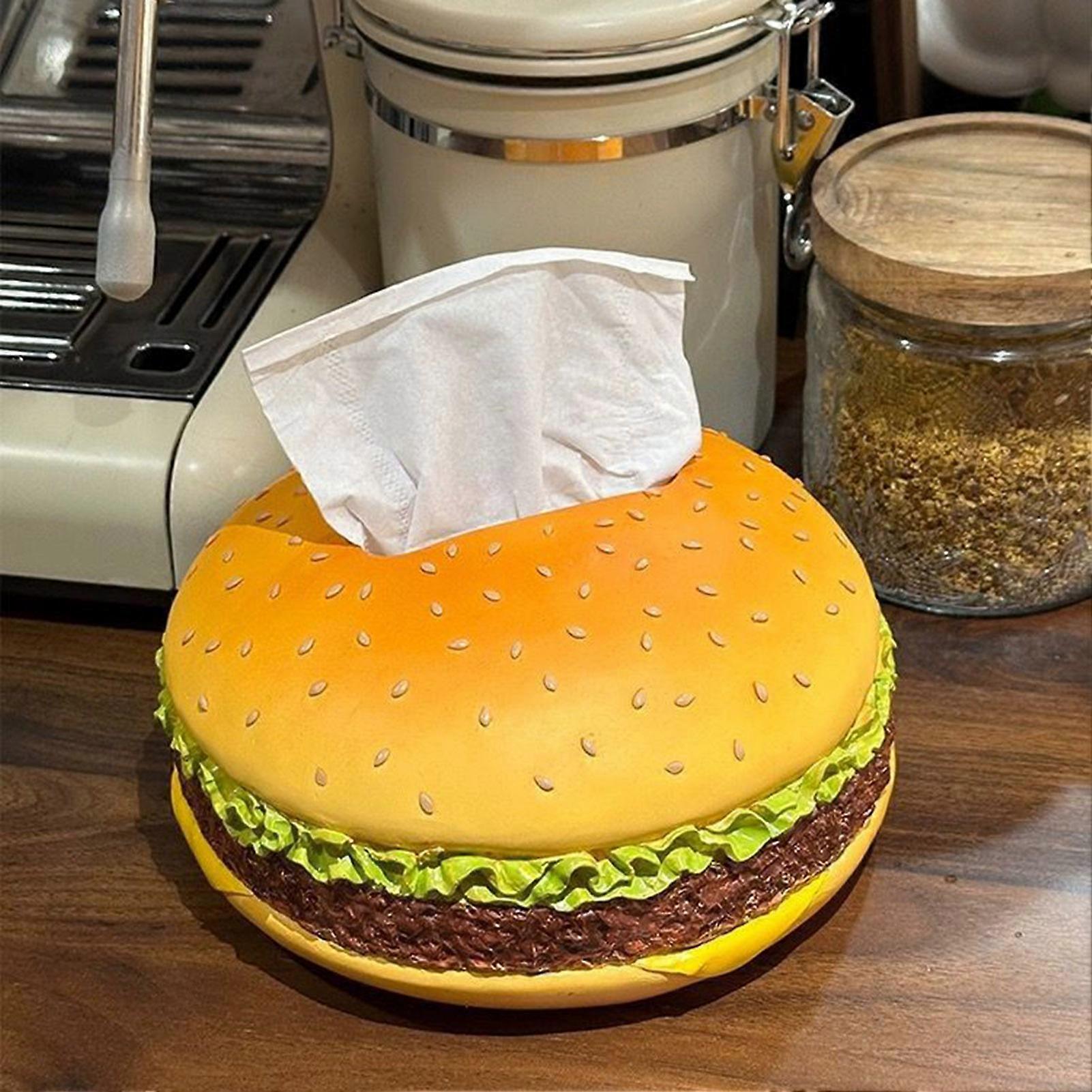 Burger Tissue Box Large Capacity Realistic Looking Hamburger Tissue ...