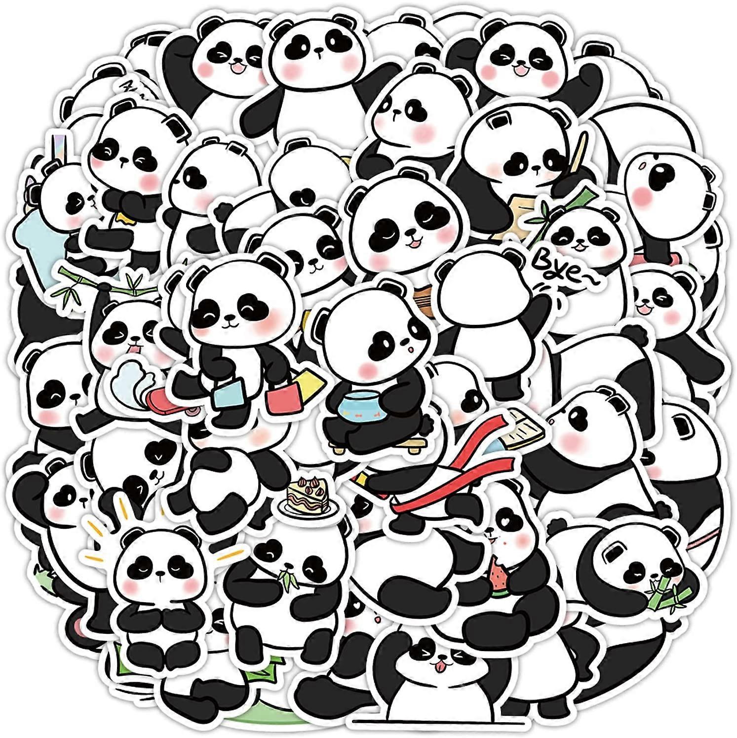 50Pcs Cute Panda Stickers for Water Bottle Laptop Skateboard Luggage ...