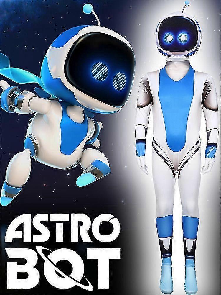 Astro Bot Cosplay Costume Jumpsuit Party Fancy Dress Bodysuit for Men ...