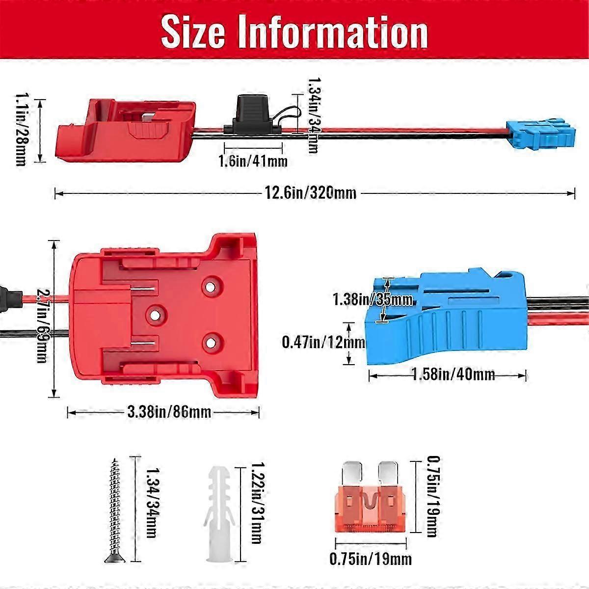 Power Wheels Adapter compatible with Milwaukee M18 Battery compatible ...