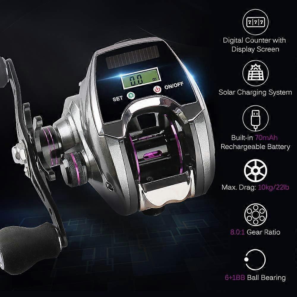 Baitcasting Reel 61BB 8.0:1 Ratio Digital Display Baitcasting Reel with Counter Line | Fruugo DK