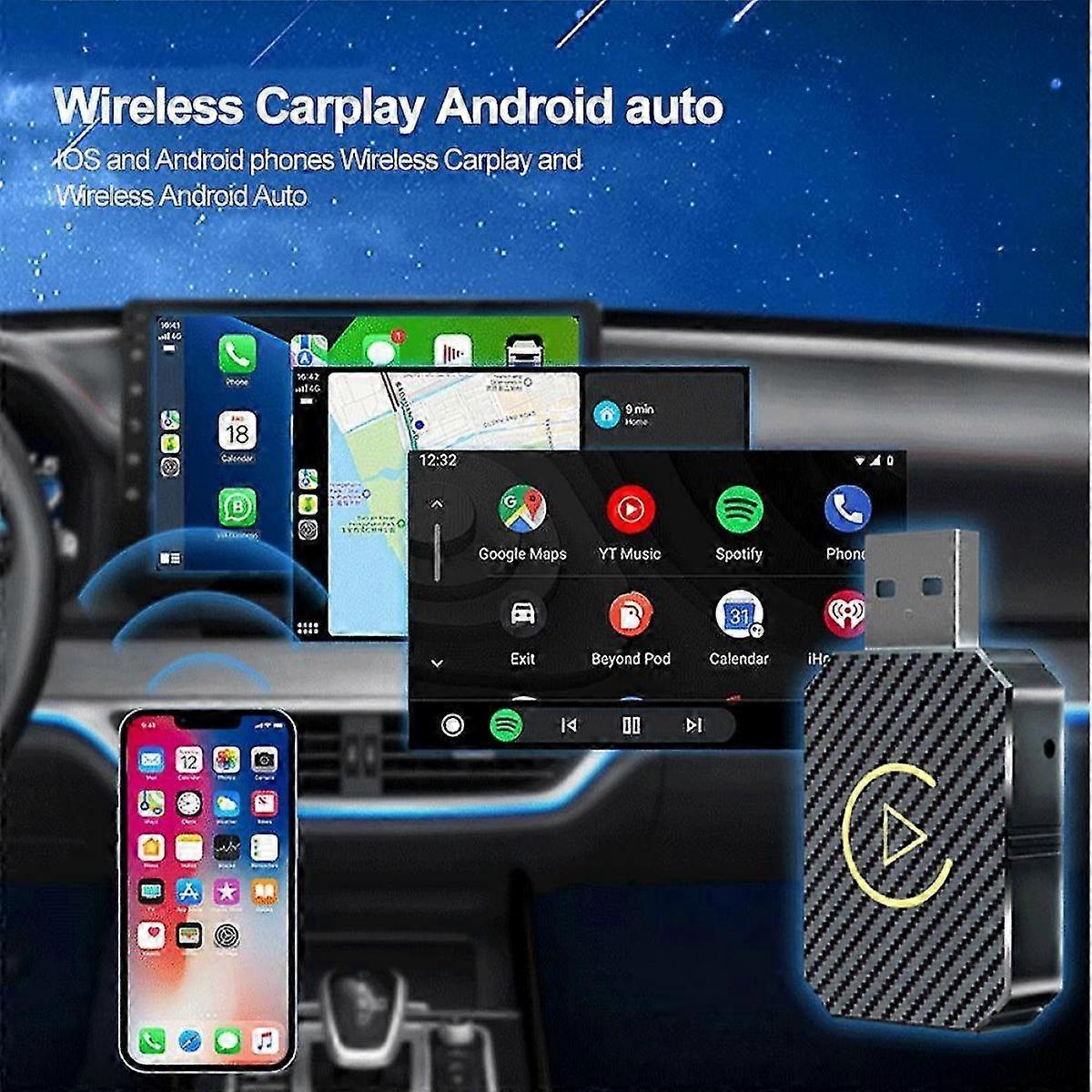 2 In 1 Wireless CarPlay Adapter Android Auto Wireless Adapter Smart ...