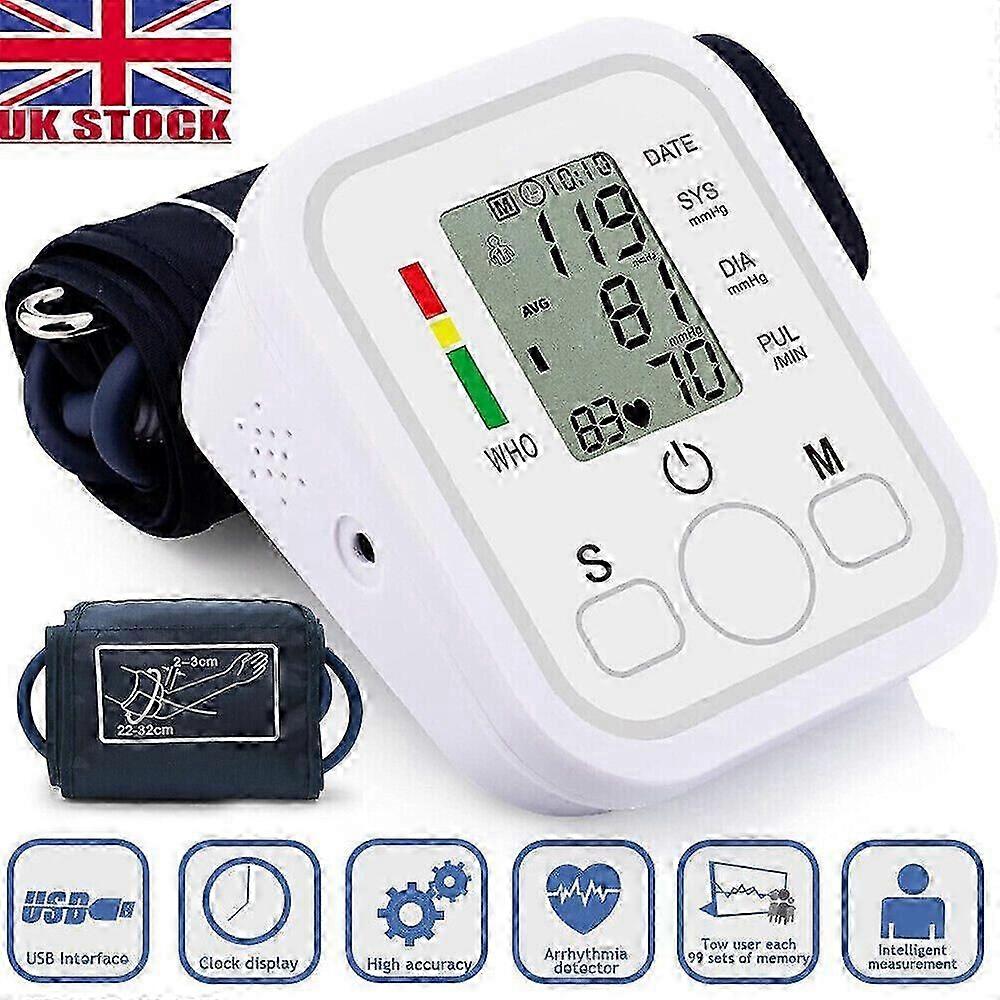 Digital Automatic Blood Pressure Monitor Upper Arm BP Machine Heart ...