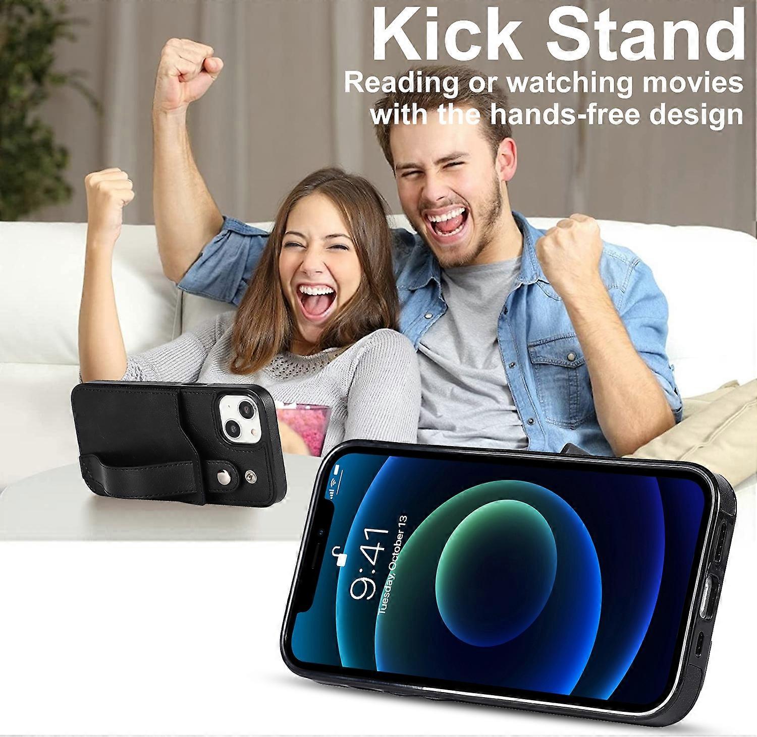 For iPhone 13 mini Crazy Horse Texture Shockproof TPU + PU Leather Case ...