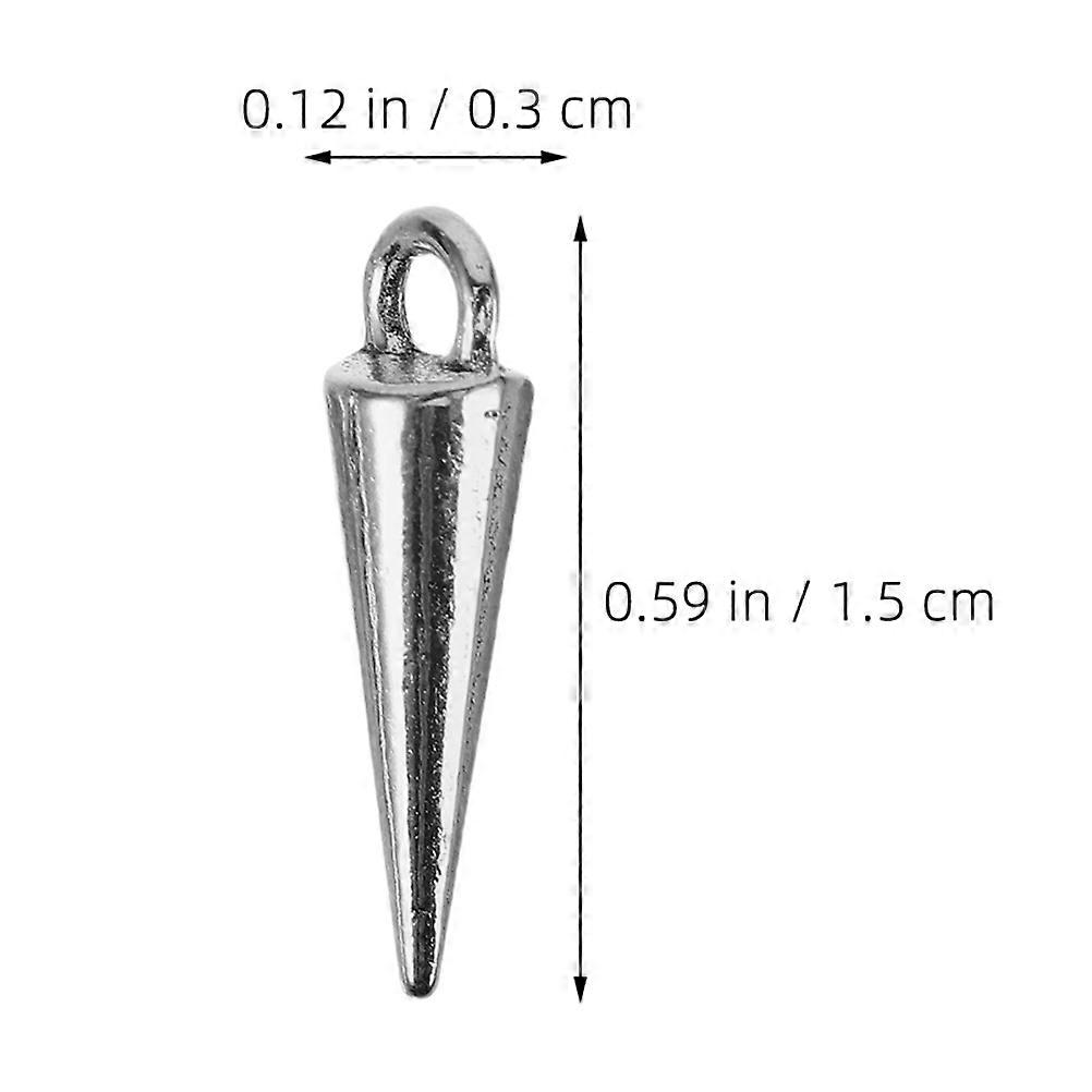 Silver Zinc Alloy Spike Pendants for DIY Jewelry Making Accessories ...