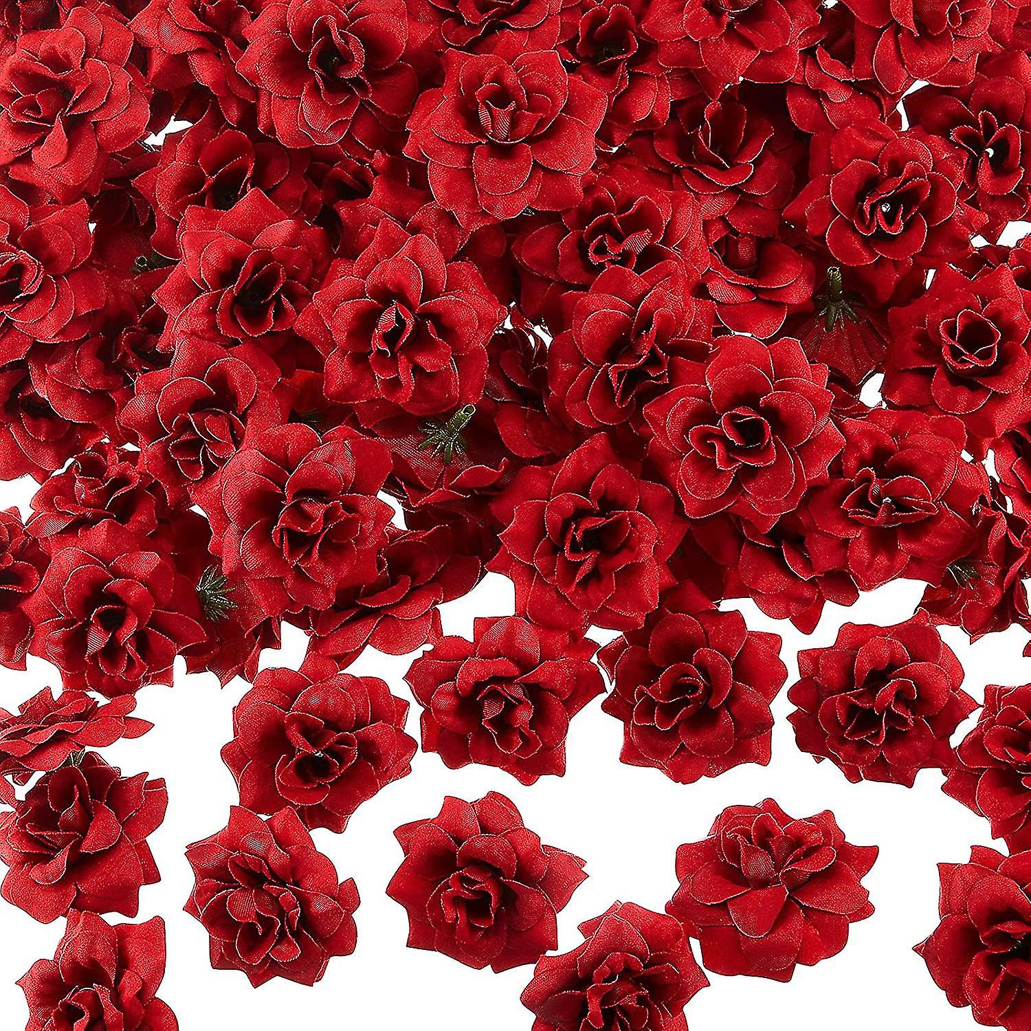 100 Pieces Artificial Roses Head Fake Silk Rose Head Diy Fake Roses ...