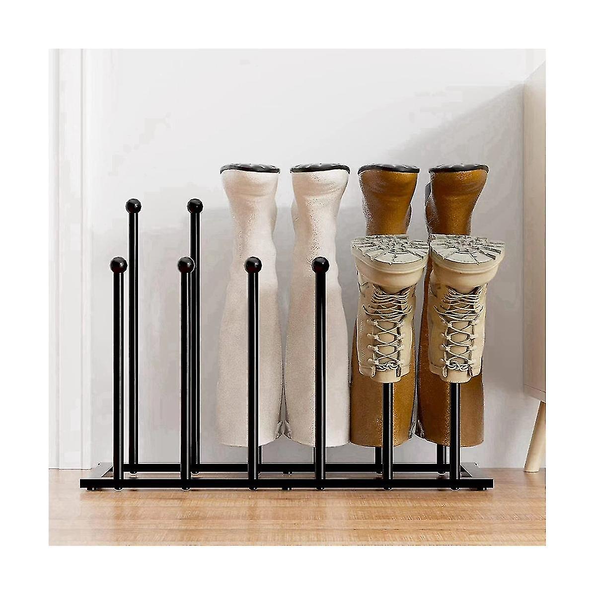 Free Standing Shoe Racks Black Metal Boot Rack, For Dorm Room,closet ...