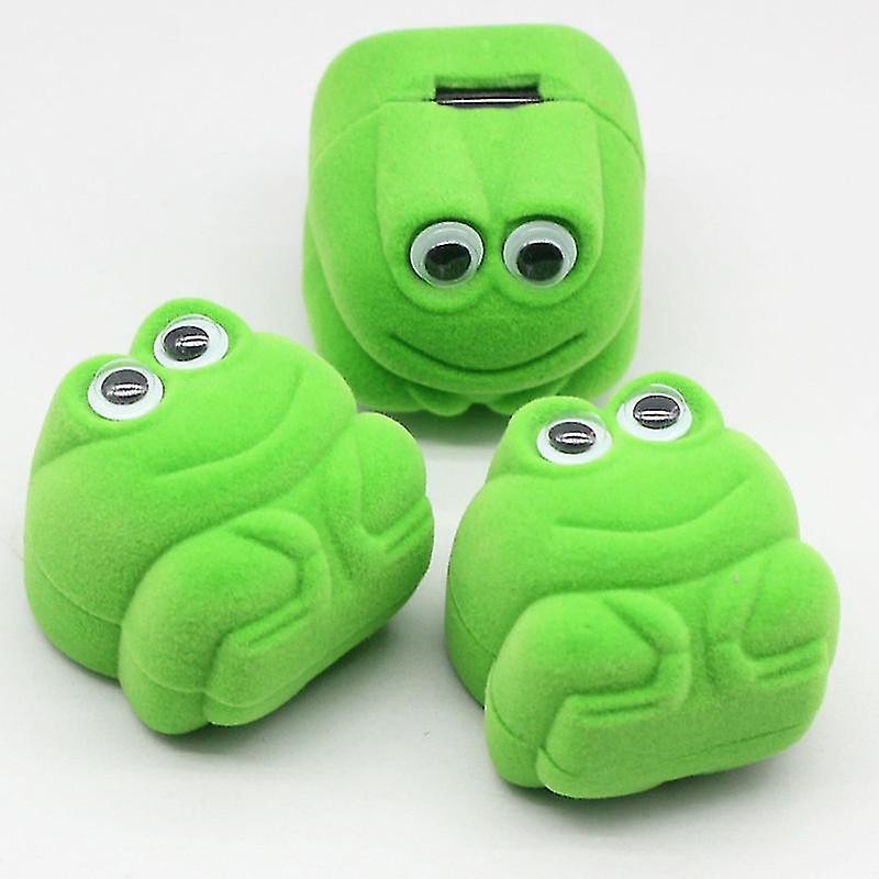 Cute Green Velvet Frog Rings Box Jewelry Display Case Holder Boxes ...