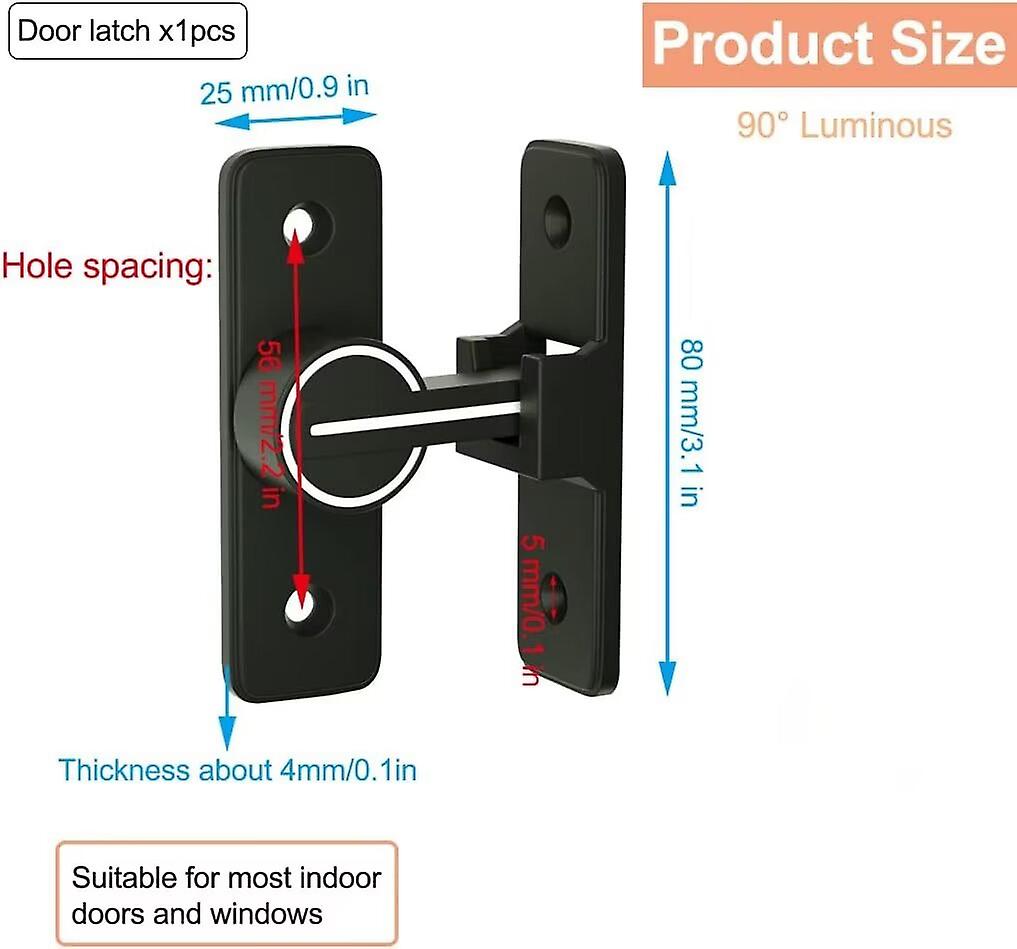 Bright Sliding Interior Door Latch Lock, 90 Swing Door Hook Latch ...