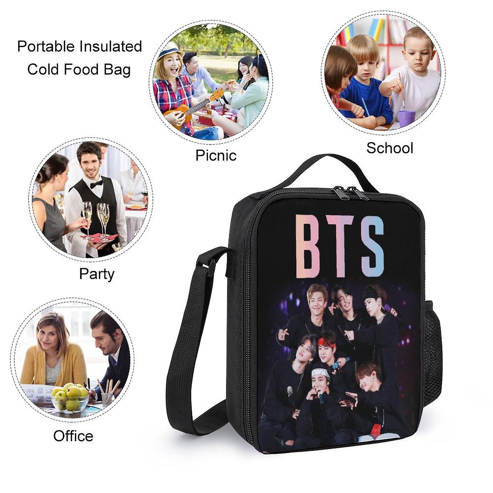 BTS Backpack Set Cartoon Backpacks with Pencil Case And Lunch Bag Lunch ...