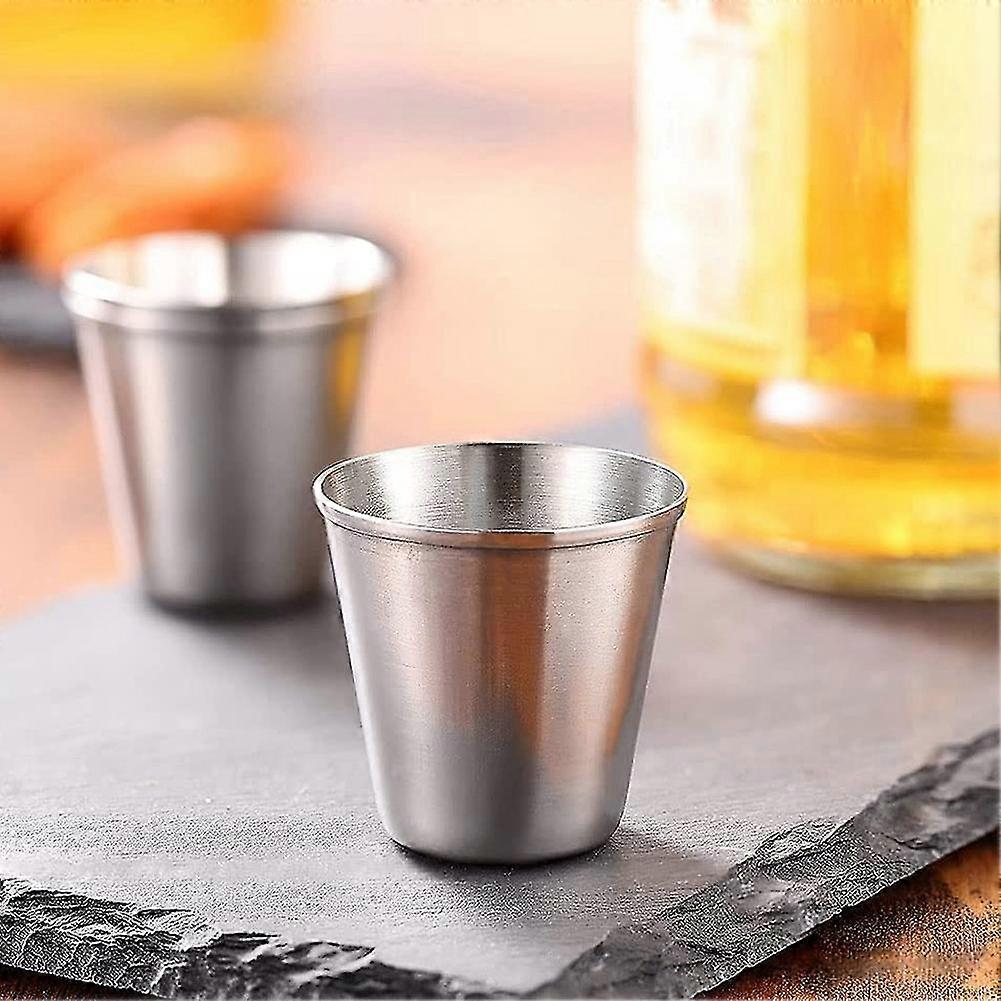Stainless Steel Shot Cups, Set Of 4 Cups, Metal Shot Glasses, Stackable ...