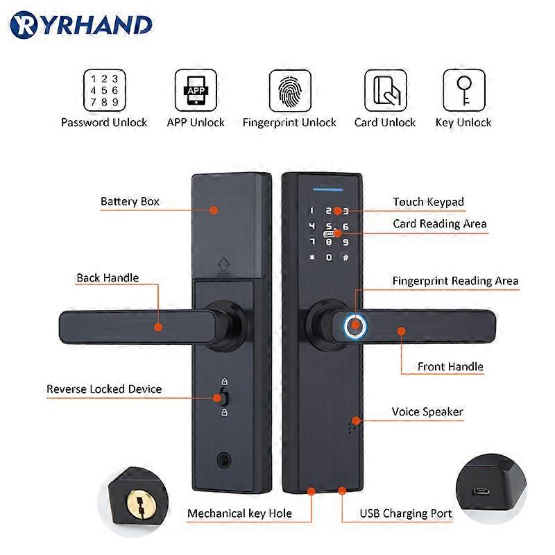 Tuya Fingerprint Lock, Fechadura Eletronica With Wifi App Password Rfid ...