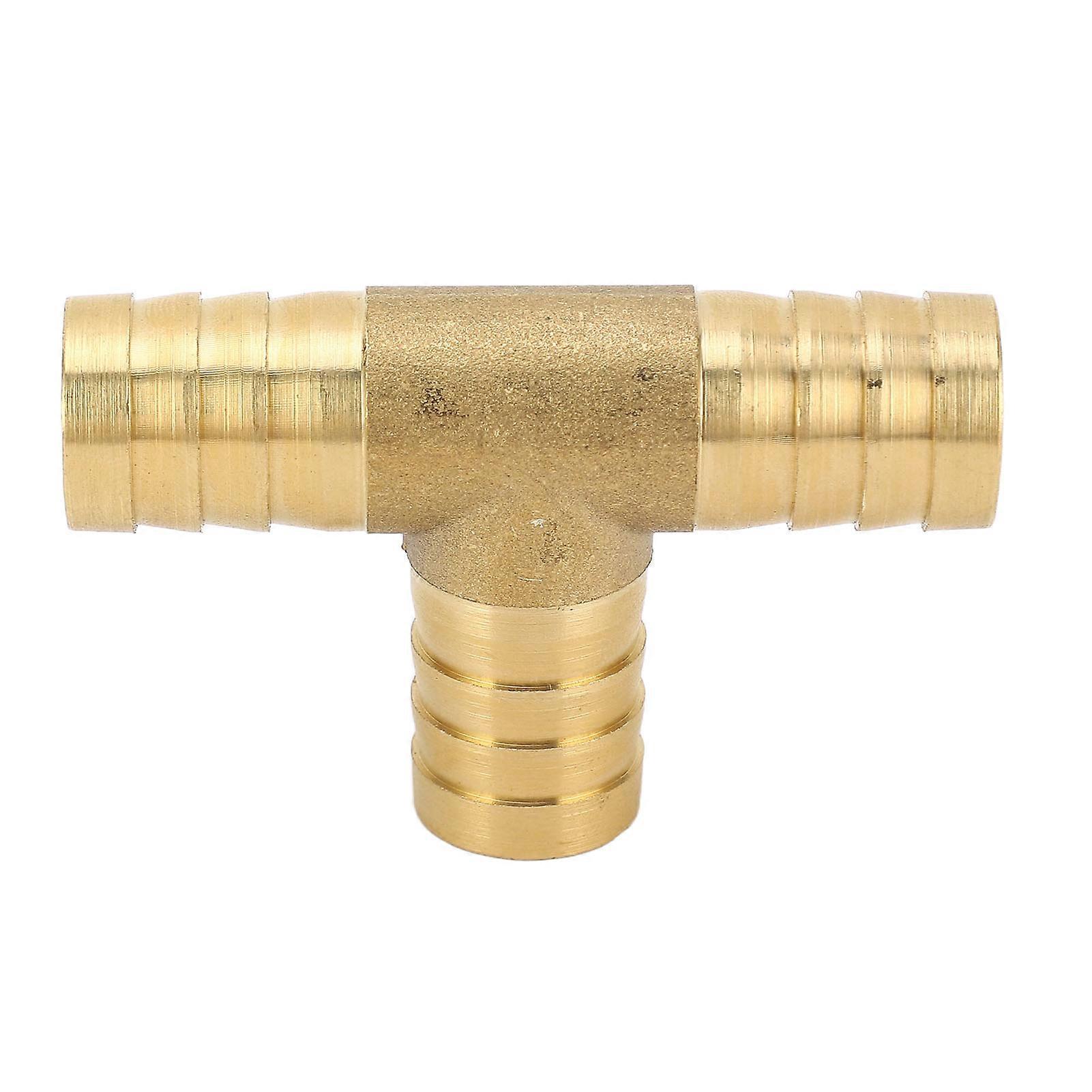 3 Way Adapter Fitting Brass 5/8in Brass Universal Tee Fitting for Turbo Oil Feed Gas Fuel Water ...