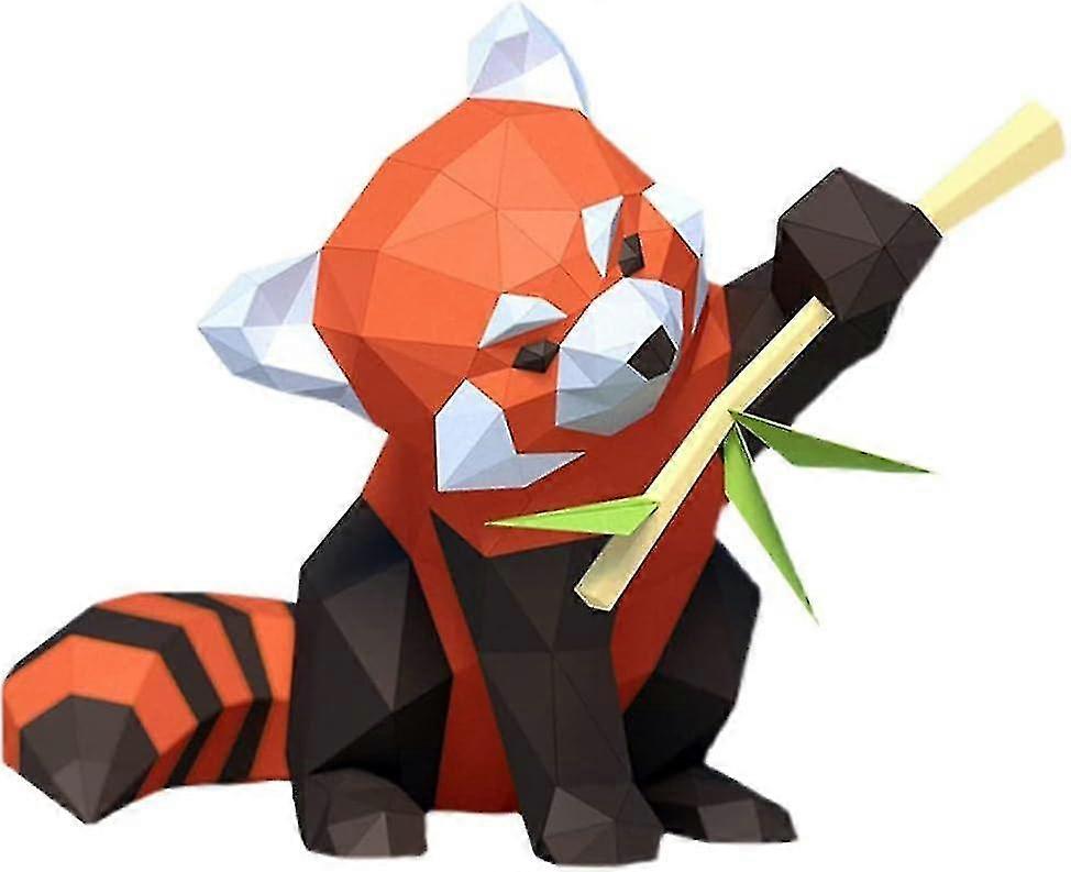 1pcs Paper Sculpture Origami Decoration, Red Panda Diy Paper Mold, 3d ...