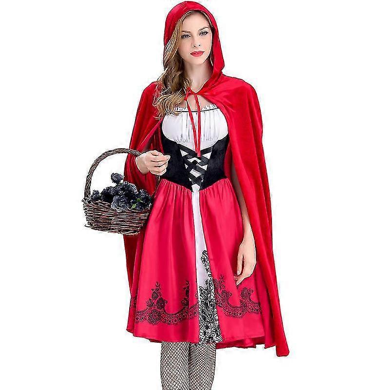 Little Red Riding Hood Women Cosplay Costume Cape Cloak Fancy Dress ...