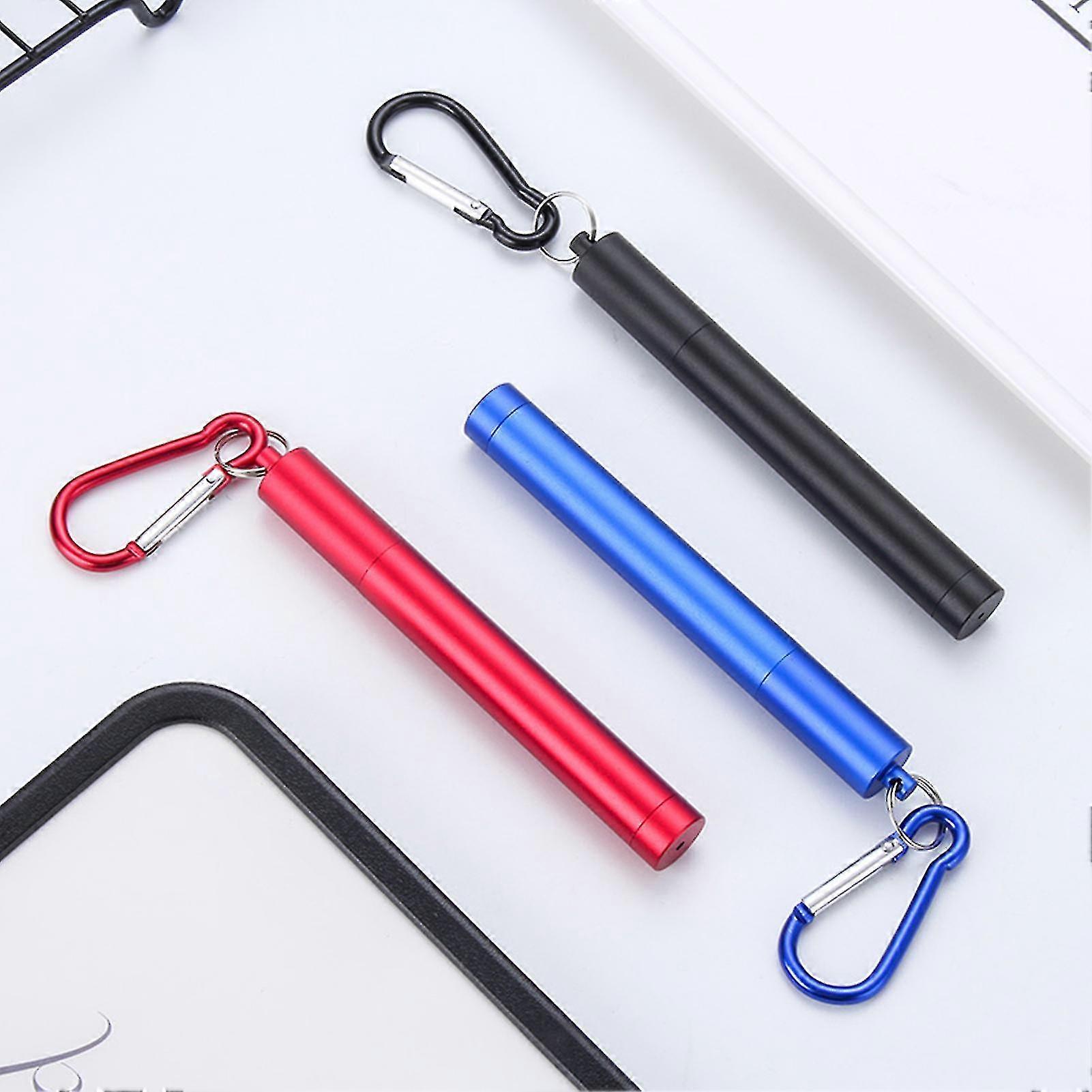 1 Set Three-Section Foldable Telescopic Straw Stainless Steel School ...