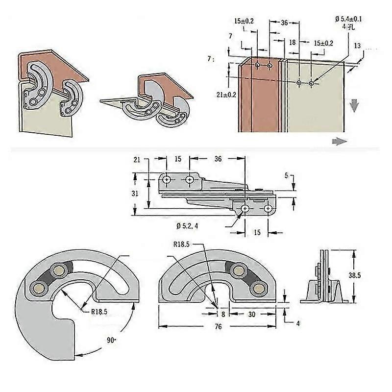 Hidden 90 Degree Hinge Industrial Equipment Cabinet Door Carbon Steel ...