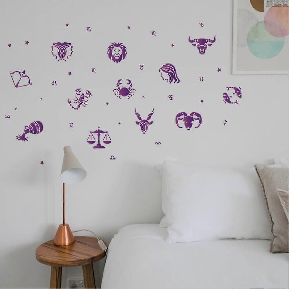 2pcs 12 Zodiac Signs Stencil 12 Constellations Craft Stencil with Paint ...
