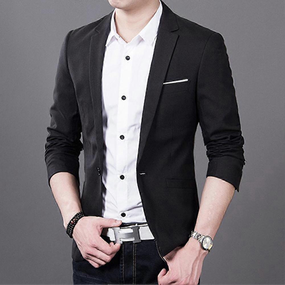 Men's Business Formal Dress Fashion Business Casual Long Sleeve Pockets ...