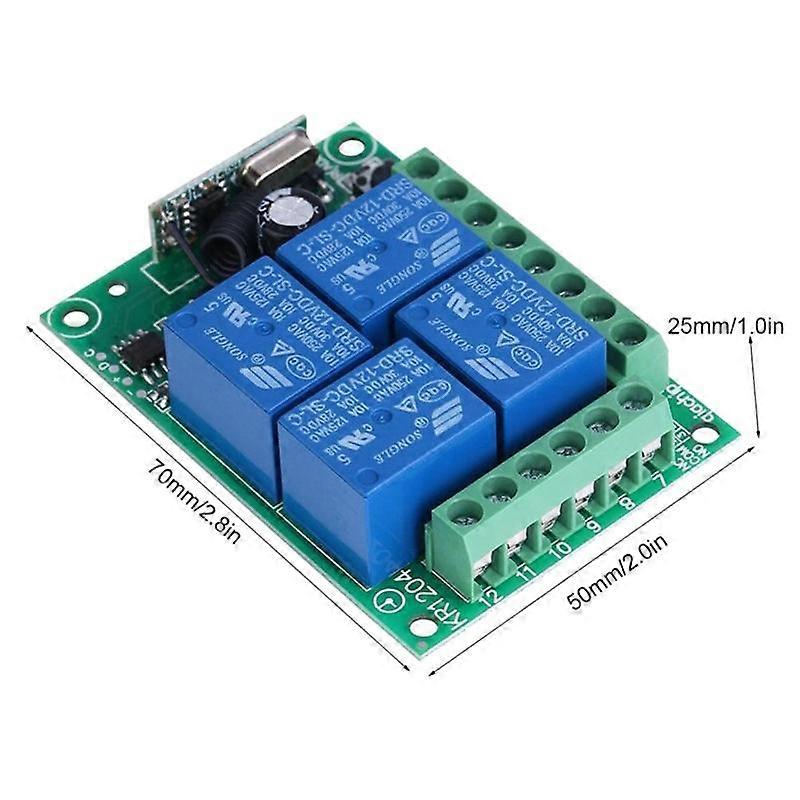Universal Wireless Remote Control Switch DC 12V 4CH Relay Receiver ...