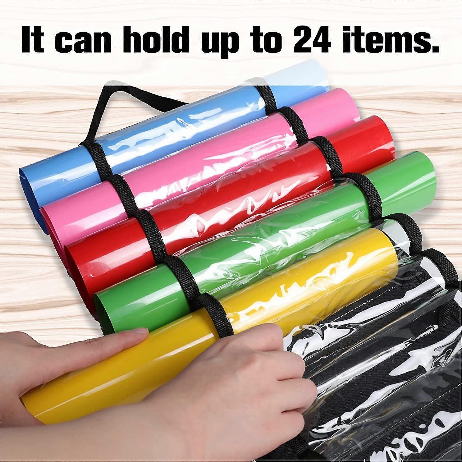 24 Roll Compartments Vinyl Storage Organizer,Vinyl Roll Holder with ...