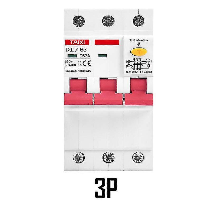 Three-phase Rcd 3p 4p Circuit Breaker Leakage Protector 15ma 30ma Rcbo ...